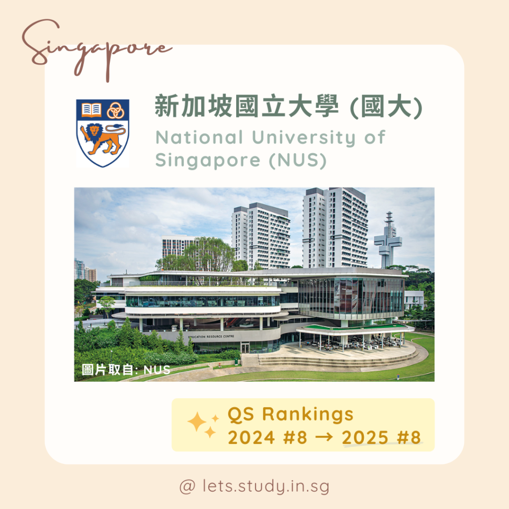 新加坡留學 - 6 所公立大學 2025 QS 排名 - 星朋友 Singa Buddy